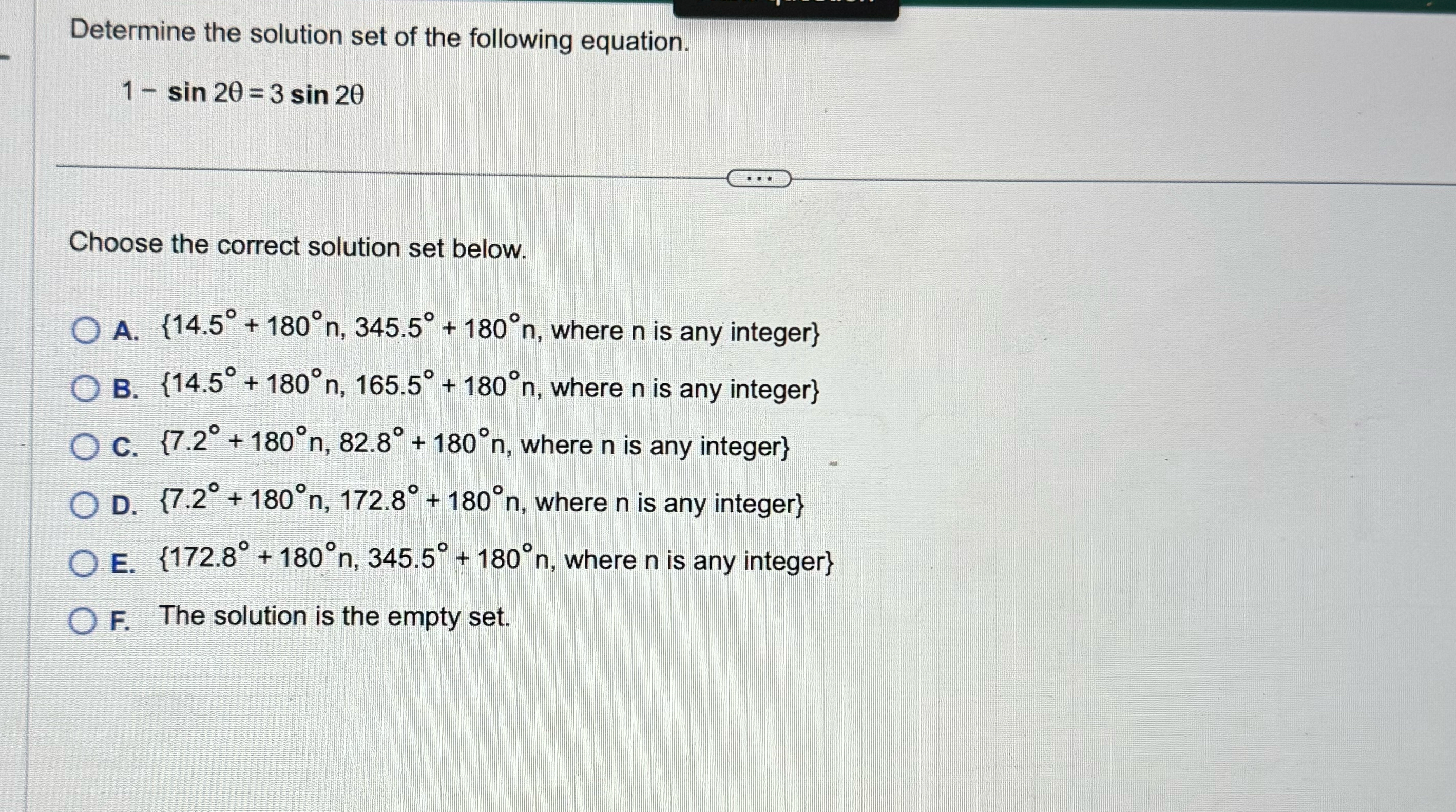 Solved Determine the solution set of the following | Chegg.com