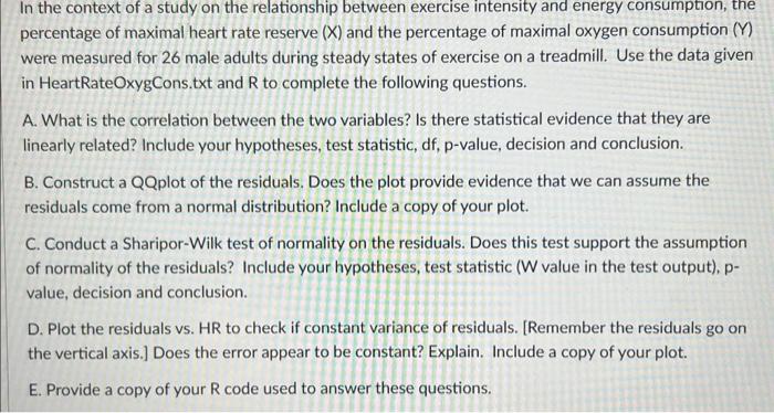 Solved In the context of a study on the relationship between | Chegg.com