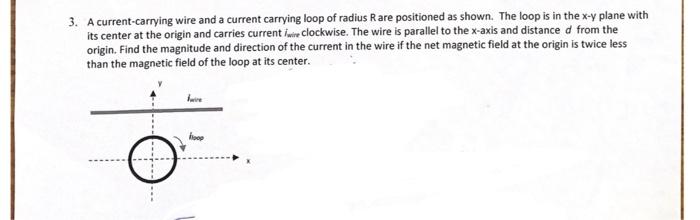 Solved 3. A current-carrying wire and a current carrying | Chegg.com