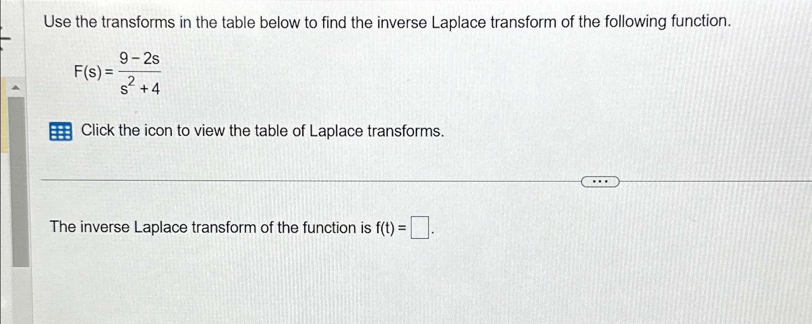 Solved Use the transforms in the table below to find the | Chegg.com