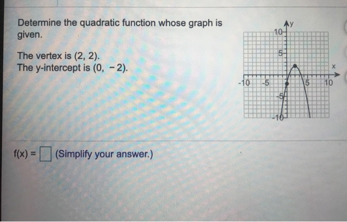 Solved The graph of the function f(x) = ax + bx+c has its | Chegg.com