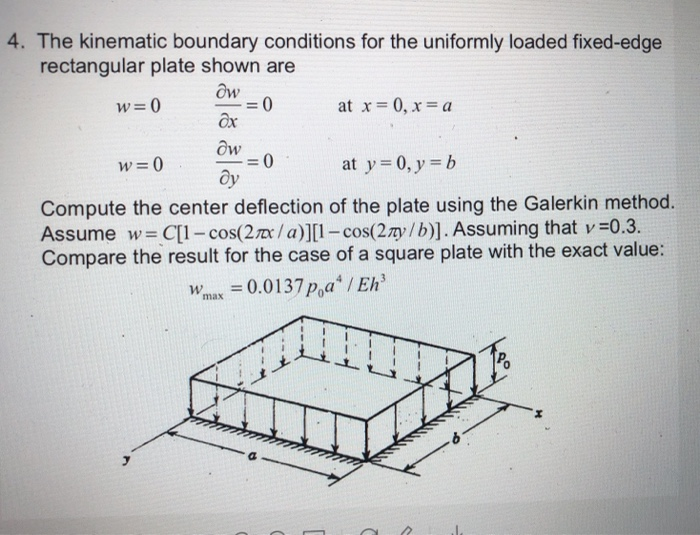 4. The kinematic boundary conditions for the | Chegg.com