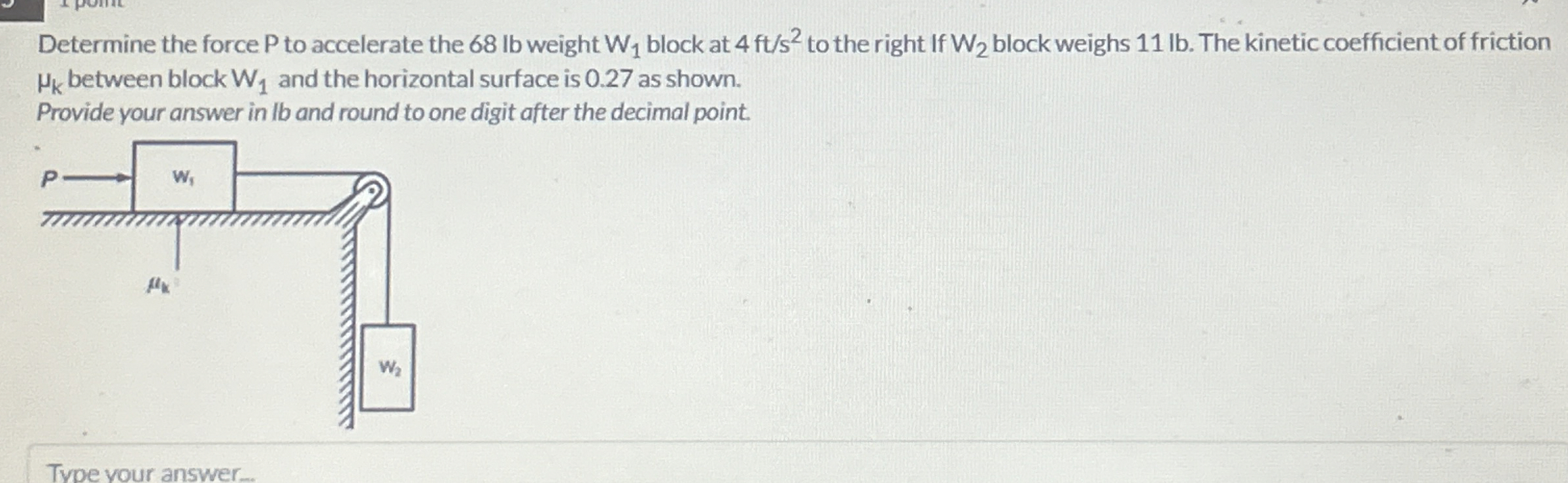 Solved Determine the force P ﻿to accelerate the 68 ﻿lb | Chegg.com