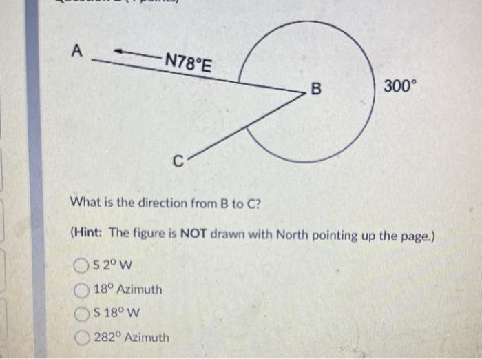 Solved What is the direction from B to C ? (Hint: The figure | Chegg.com