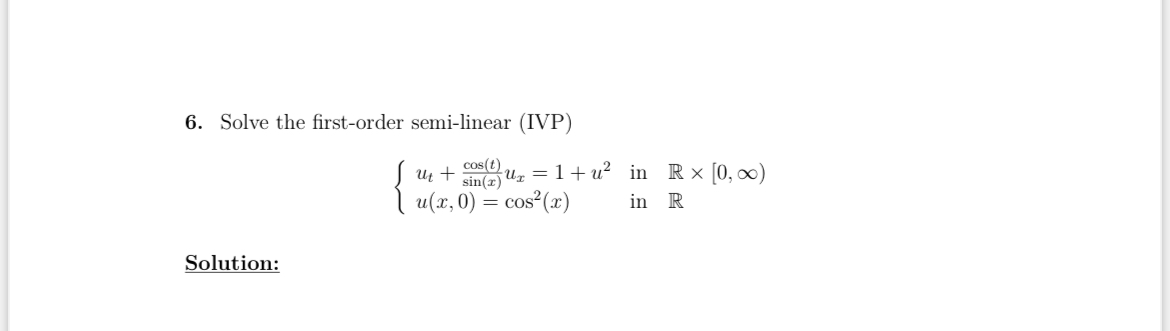 Solved Solve the first-order semi-linear | Chegg.com