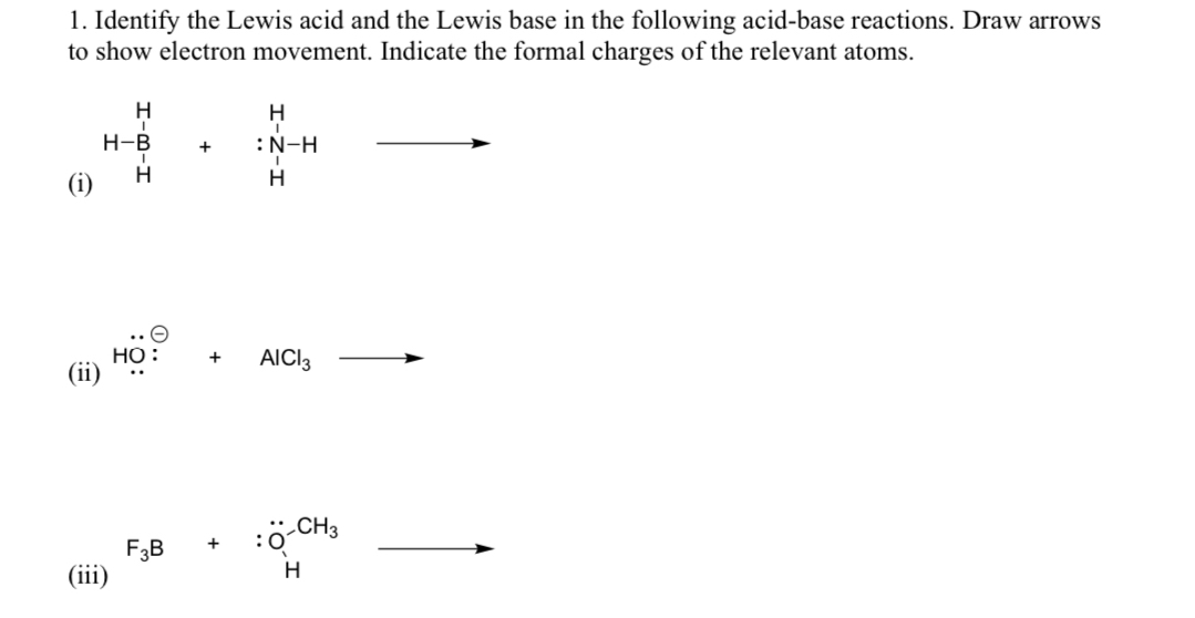 Solved Identify the Lewis acid and the Lewis base in the | Chegg.com
