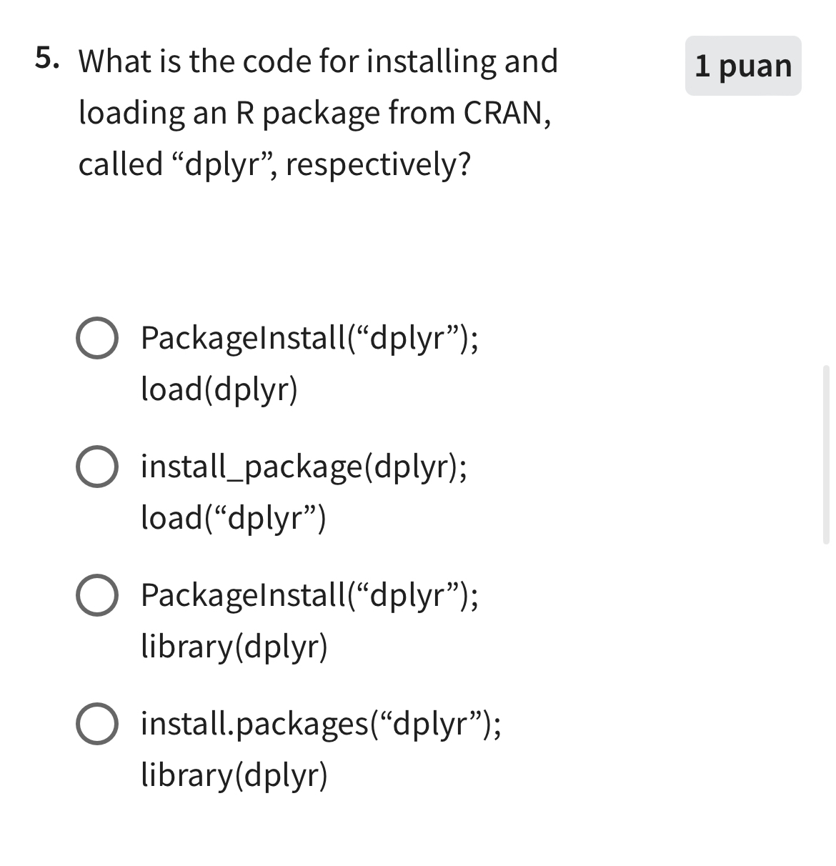 Solved What is the code for installing and loading an R | Chegg.com
