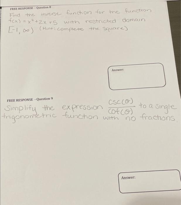 Solved Find the inverse function for the function NSE - | Chegg.com