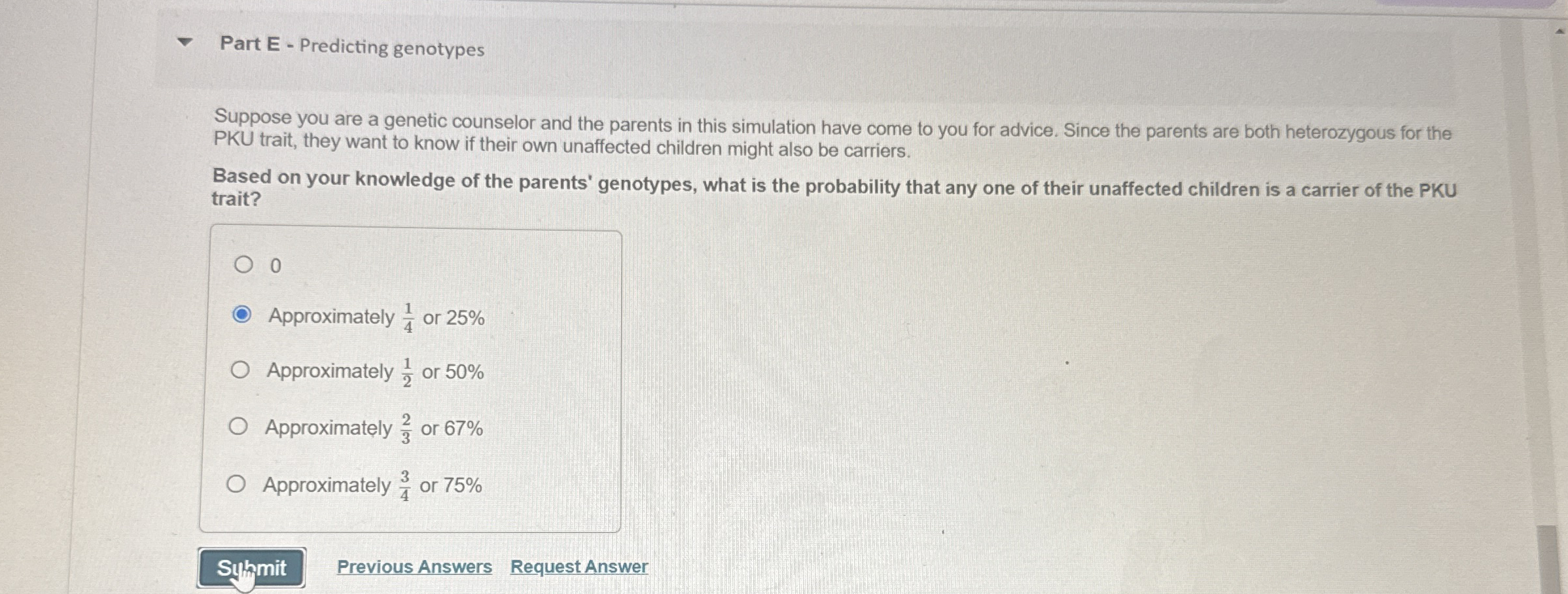 Solved Part E - ﻿Predicting genotypesSuppose you are a | Chegg.com