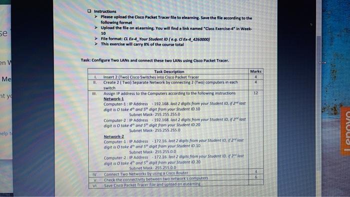 Solved Instructions se Please upload the Cisco Packet Tracer | Chegg.com