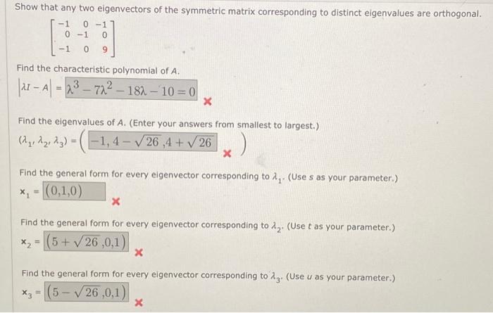 Solved Show That Any Two Eigenvectors Of The Symmetric