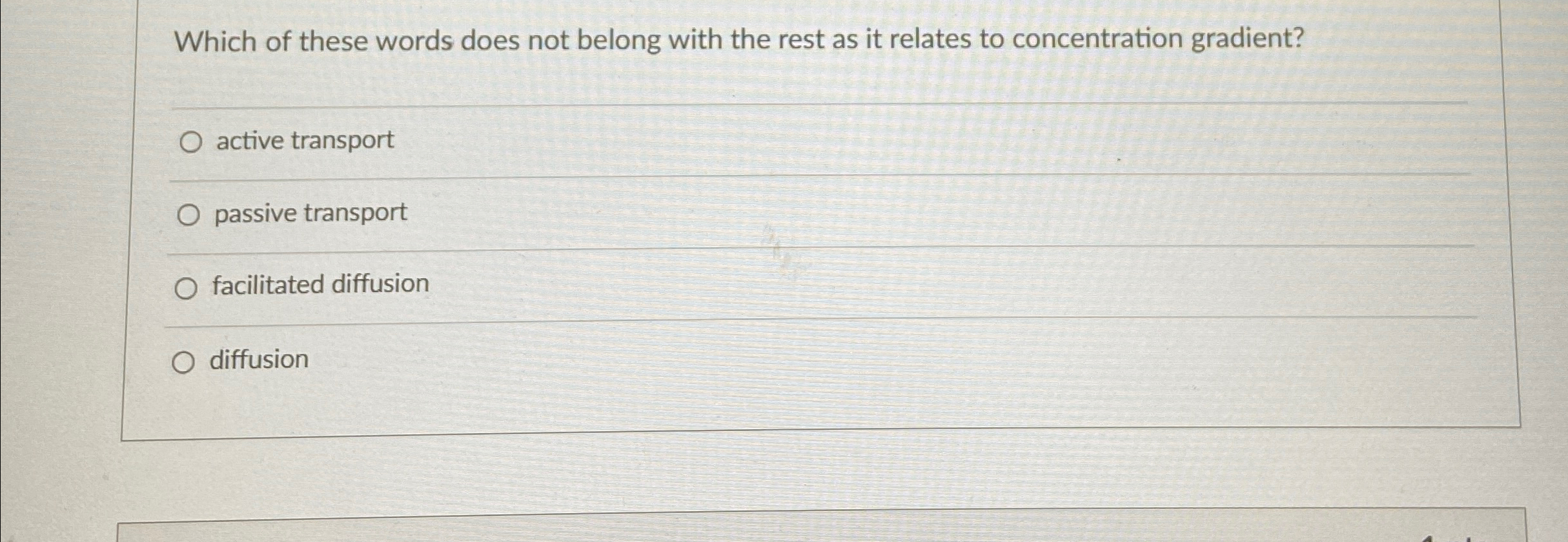 Solved Which of these words does not belong with the rest as | Chegg.com