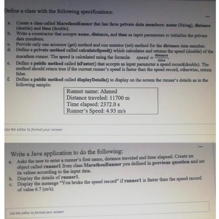 Solved Define a class with the following specifications: c. | Chegg.com