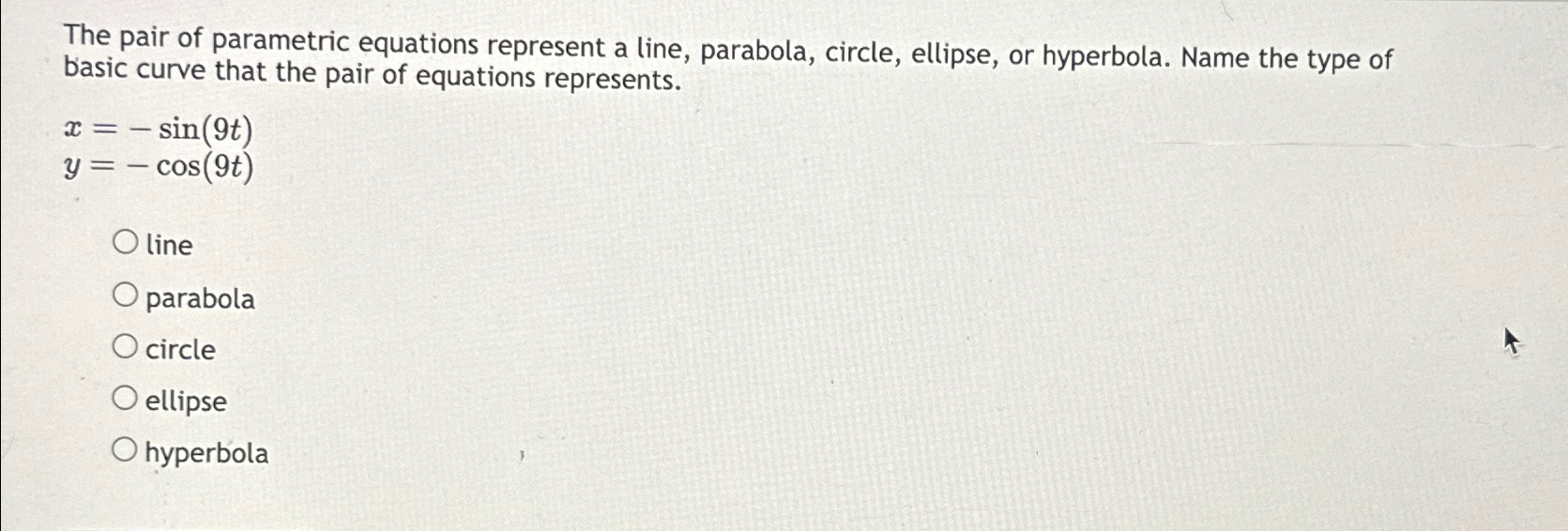Solved The pair of parametric equations represent a line, | Chegg.com