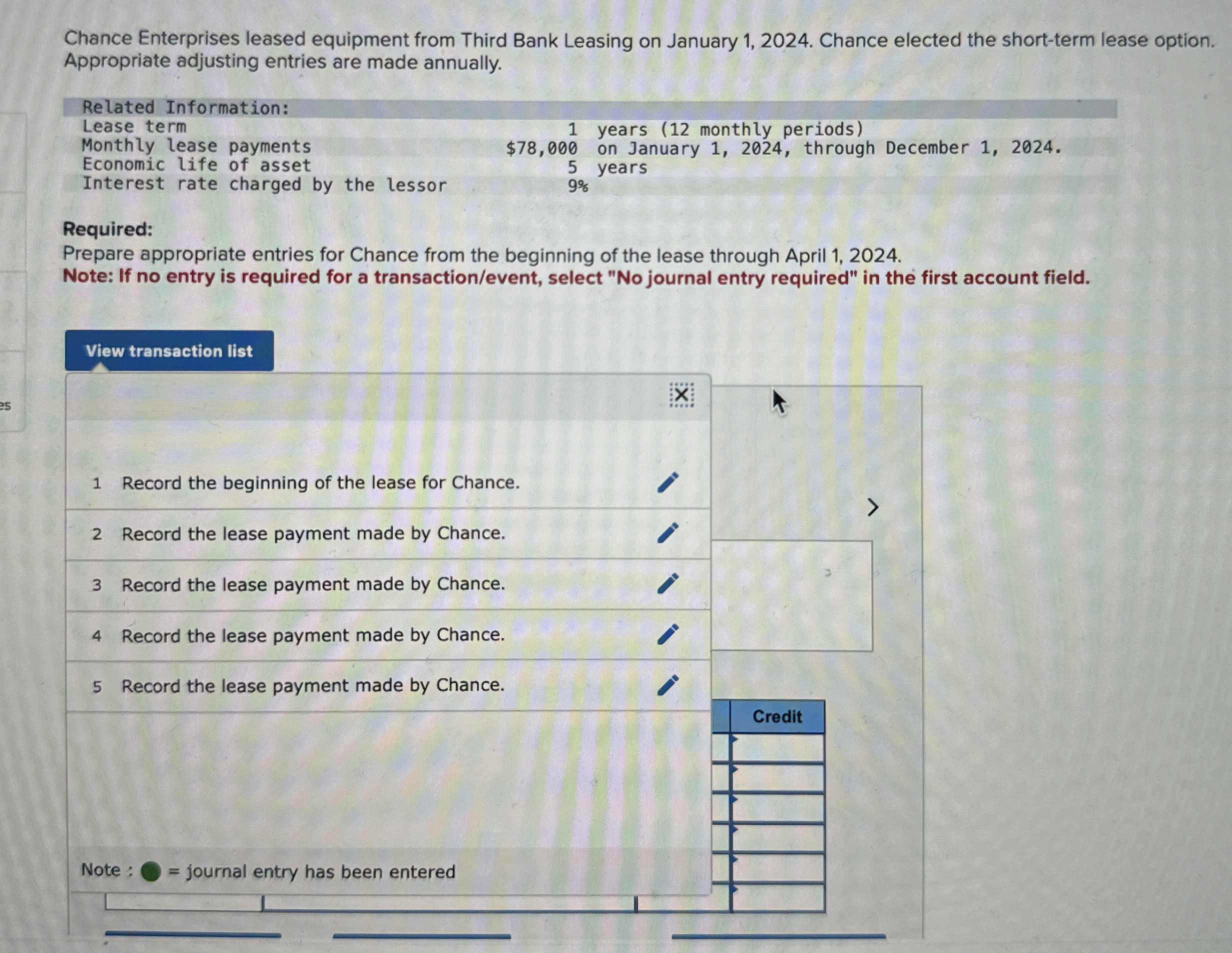 Solved Pleas answer all the entry parts:5Ch 15. 5View | Chegg.com
