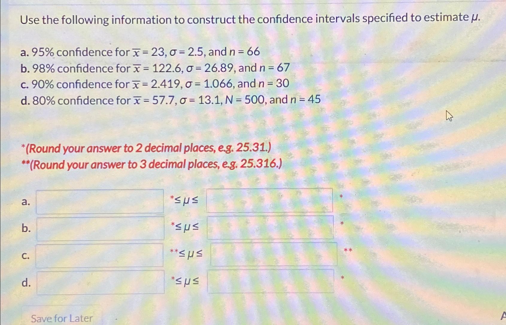 Solved Use the following information to construct the | Chegg.com