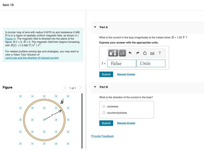 Solved A circular loop of wire with radius 0.0270 m and | Chegg.com