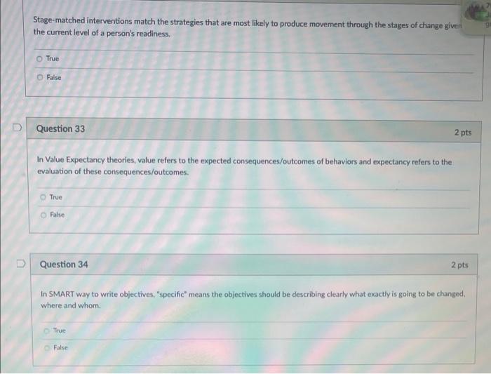 Solved Stage-matched interventions match the strategies that | Chegg.com