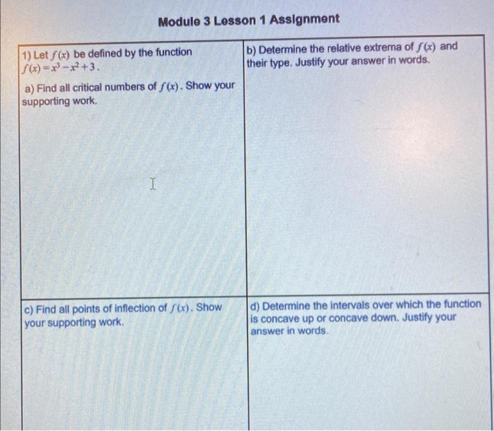 Solved Module 3 Lesson 1 Assignment 1) Let f(x) be defined | Chegg.com