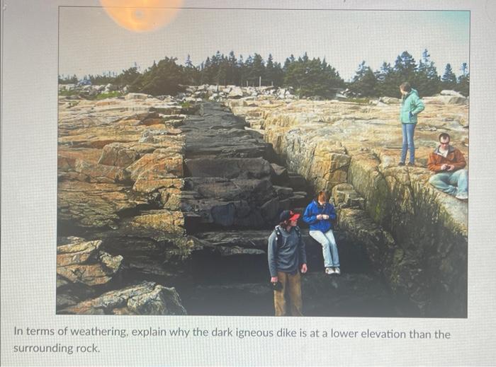 In terms of weathering, explain why the dark igneous | Chegg.com