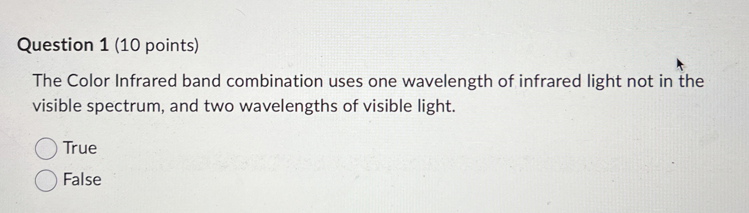 Solved Question 1 (10 ﻿points)The Color Infrared band | Chegg.com
