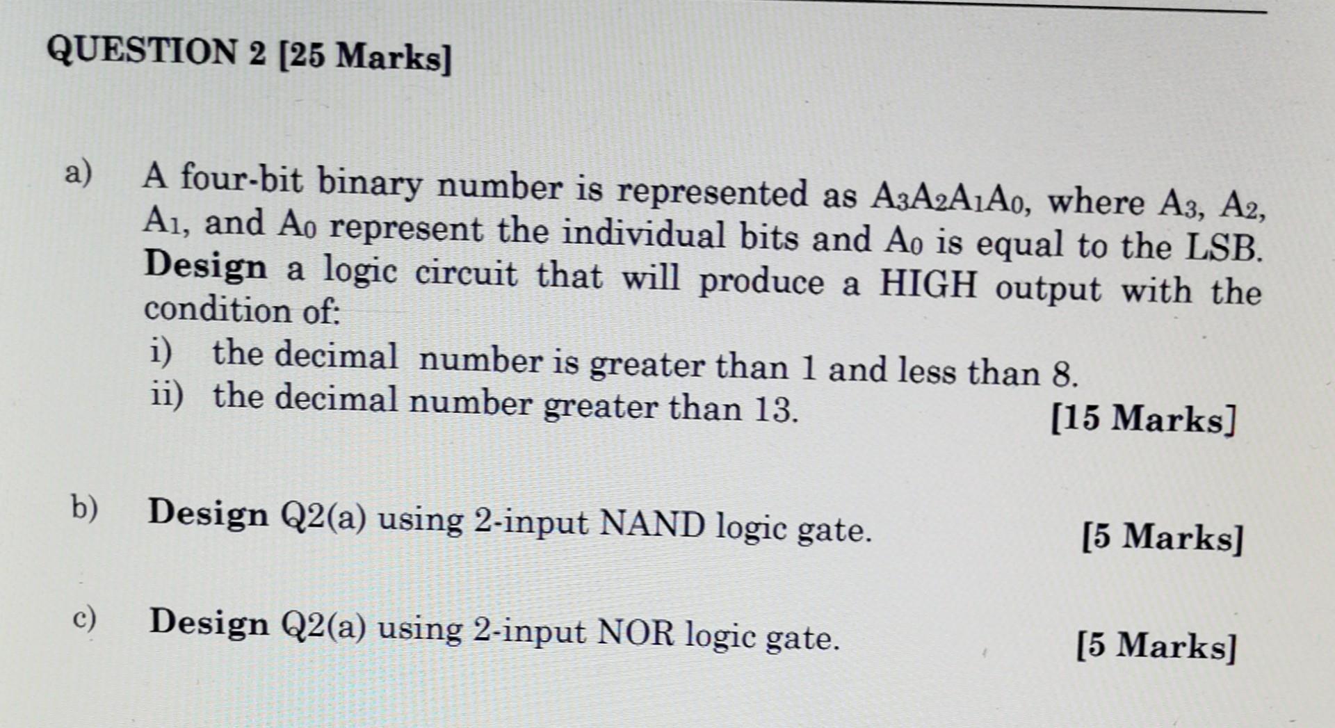 Solved a) A four-bit binary number is represented as | Chegg.com