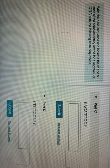 Solved Write the base sequence and indicate the 3 and 5 ends | Chegg.com