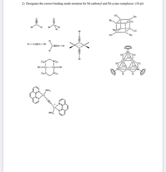 Solved 2) Designate the correct binding mode notation for | Chegg.com