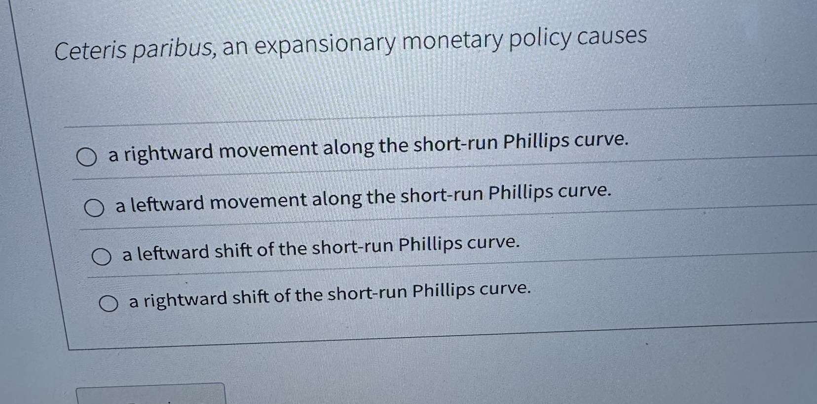 Solved Ceteris paribus, an expansionary monetary policy | Chegg.com