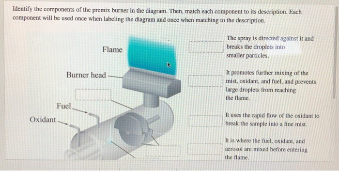 Solved Identify the components of the premix burner in the | Chegg.com