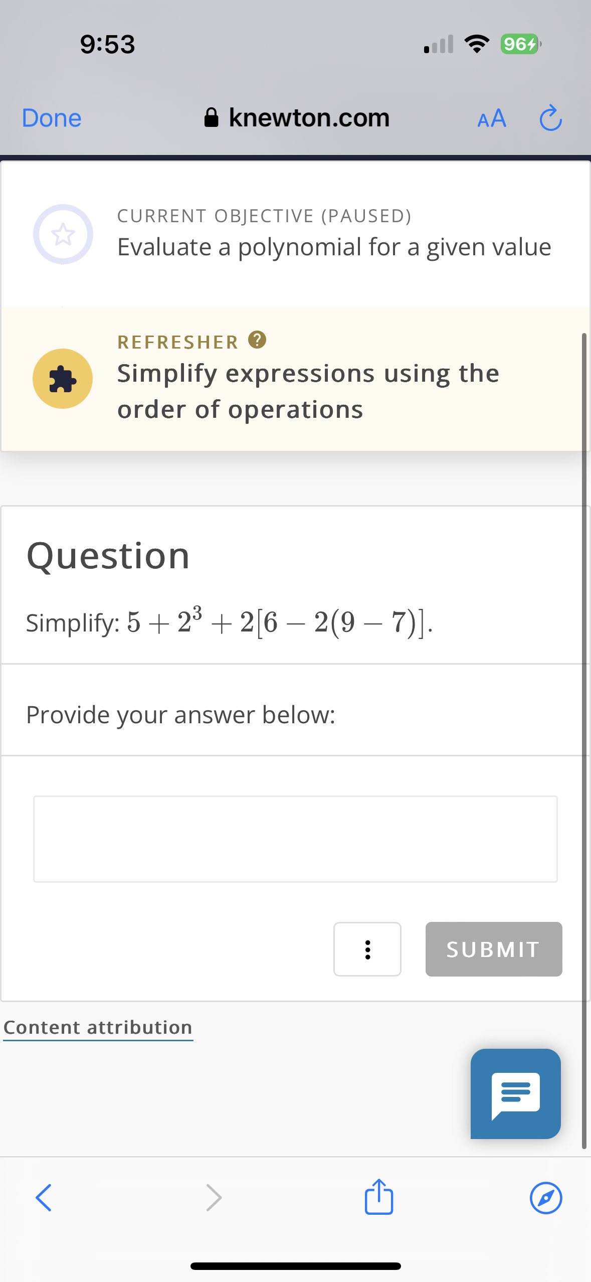 Solved 9:53964Doneknewton.comCURRENT OBJECTIVE | Chegg.com