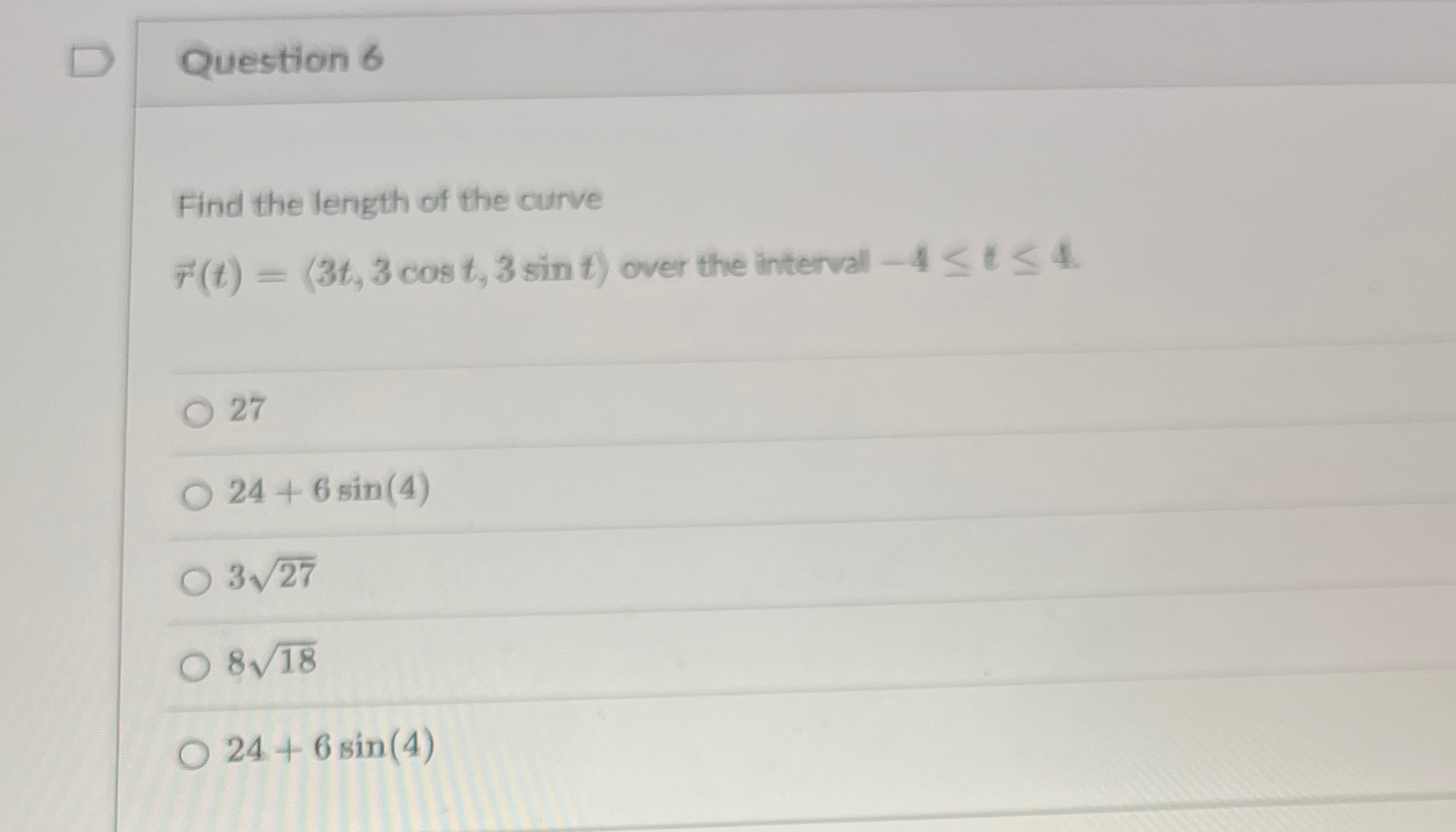 Solved Question 6Find the length of the curve | Chegg.com