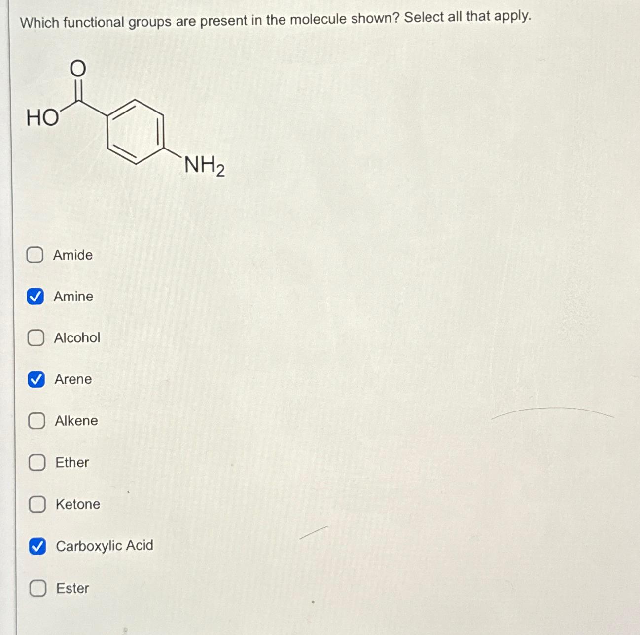 Solved Which functional groups are present in the molecule | Chegg.com