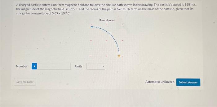 Solved A charged particle enters a uniform magnetic field | Chegg.com