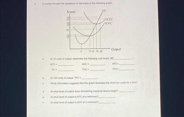 Solved 4. (3 points) Answer the questions on the basis of | Chegg.com