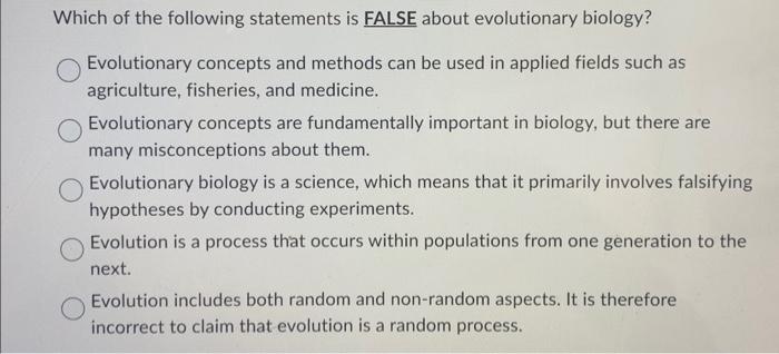 Solved Which of the following statements is FALSE about | Chegg.com