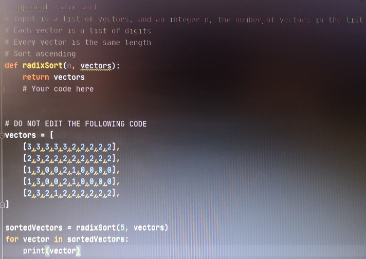 Solved Advanced Sorting Algorithms: Input structure You are | Chegg.com