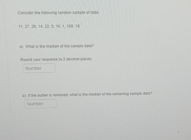 Solved Consider the following random sample of data: 11. 27. | Chegg.com