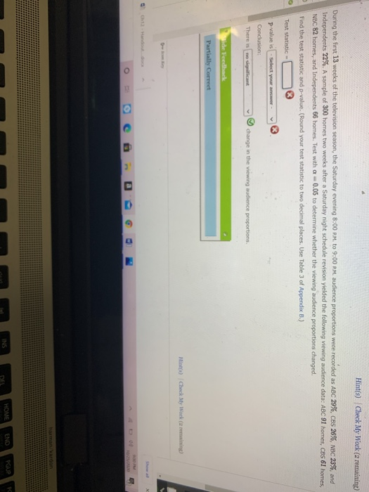 Solved Hint(s) Check My Work (2 remaining) During the first | Chegg.com