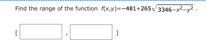 Solved Find the range of the function | Chegg.com