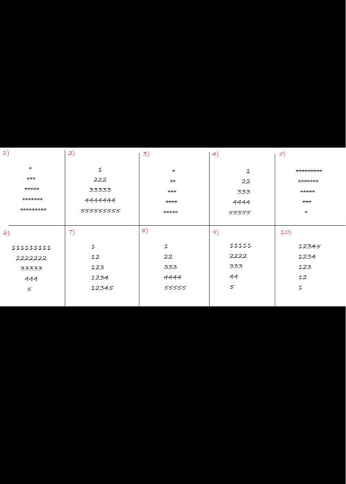 Solved 2) 1 22 222 33333 可有 555555555 SSSSS } 12345 重 12 | Chegg.com