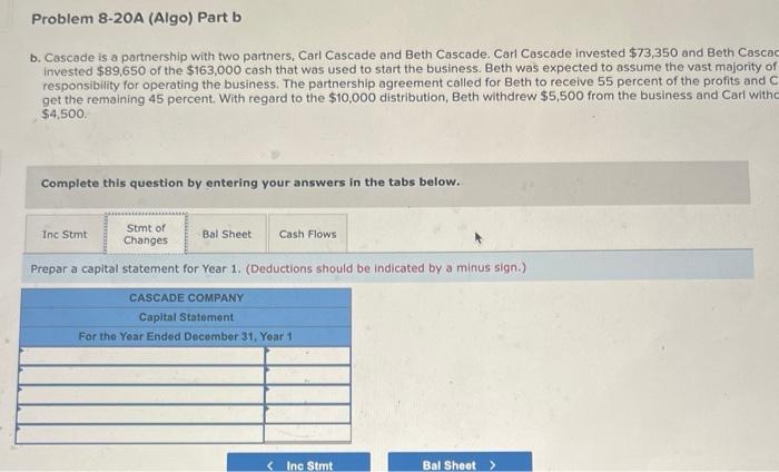 Solved b. Cascade is a partnership with two partners, Carl | Chegg.com