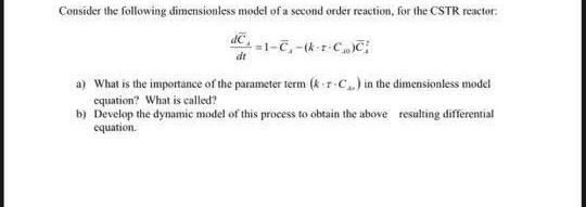 Solved Consider the following dimensionless model of a | Chegg.com