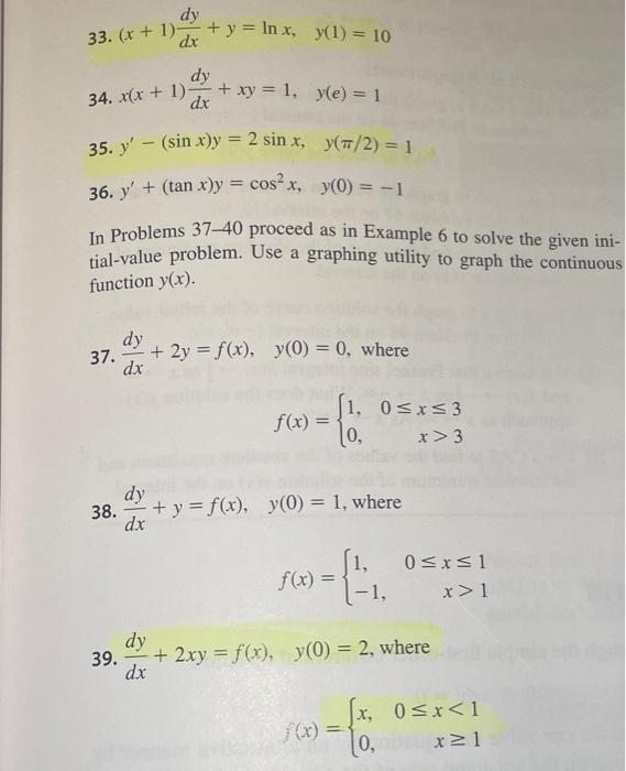 Solved In Problems 25 36 Solve The Given Initial Value 