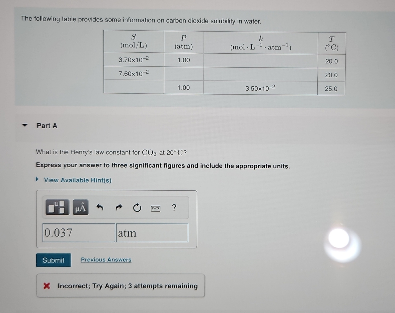 Solved The following table provides some information on | Chegg.com