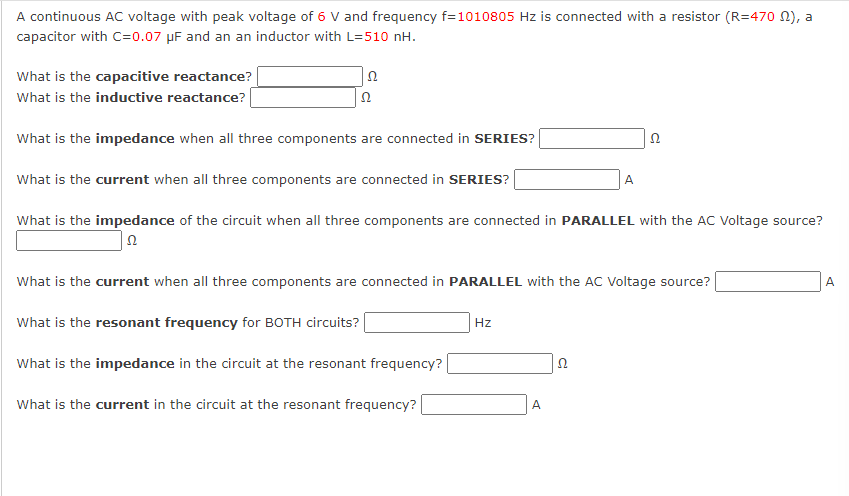 Solved A continuous AC voltage with peak voltage of 6V ﻿and | Chegg.com