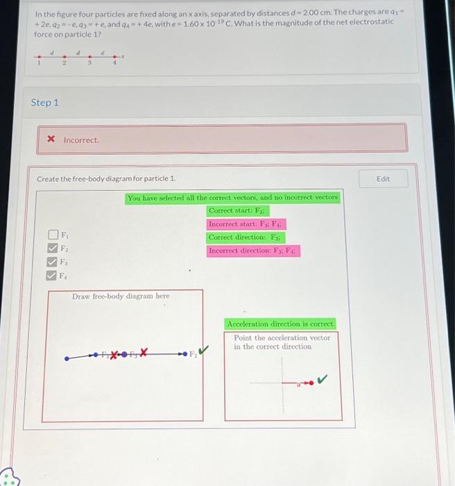 Solved In the figure four particles are fixed along an x | Chegg.com