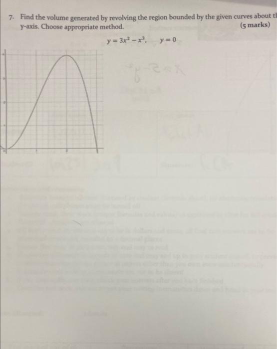 Solved 7. Find the volume generated by revolving the region | Chegg.com