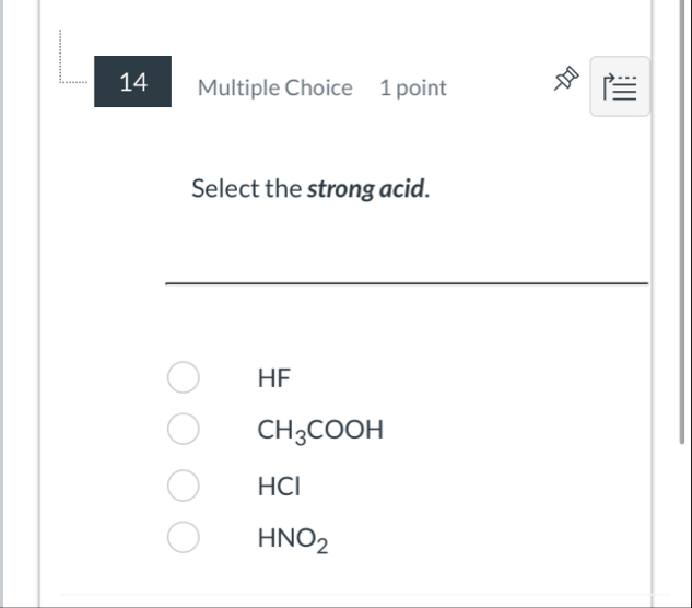 Solved Multiple Choice1 ﻿pointSelect the strong | Chegg.com
