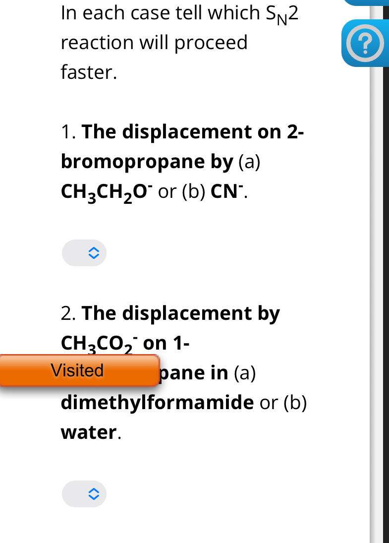 High Quality SOLUTION In each case tell which SN2 ﻿reaction will proceed | Chegg.com